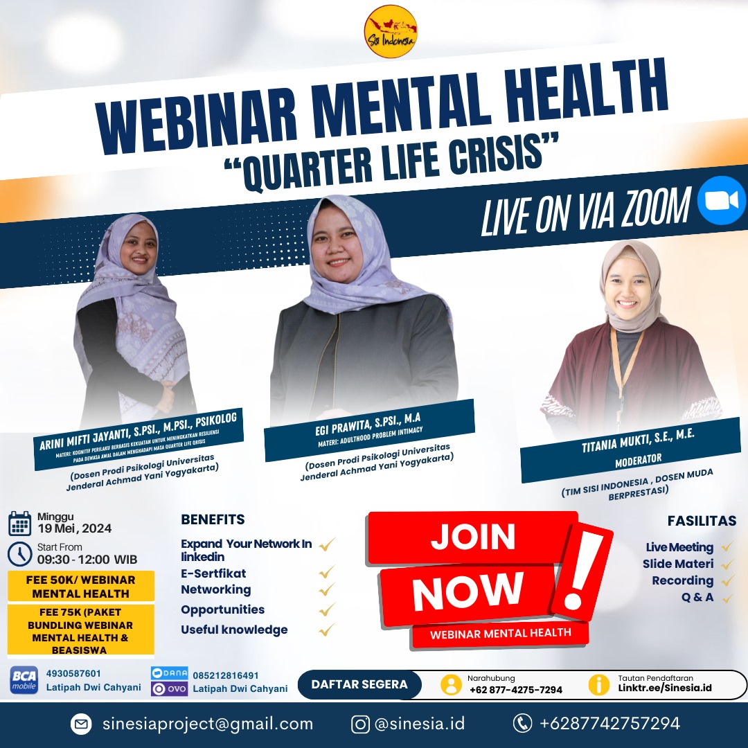 Webinar QUARTER LIFE CRISIS -19 MEI 2024 - Sinesia